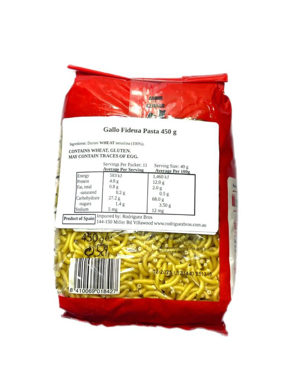 Gallo Fideua Spanish Pasta for Paella 450g (Best Before 23-03-2027 ...